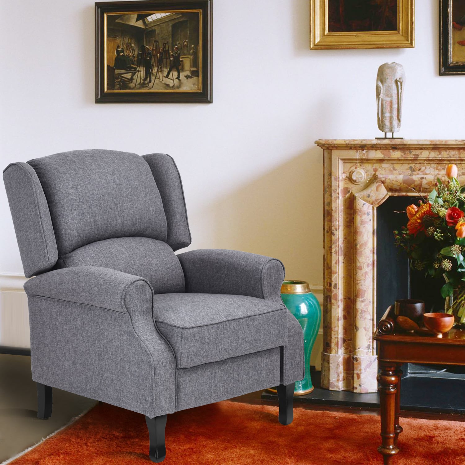 כורסת ריקליינר בבד אפור - כורסאות מעוצבות סטייל מאסטר רהיטים - רהיטים ...