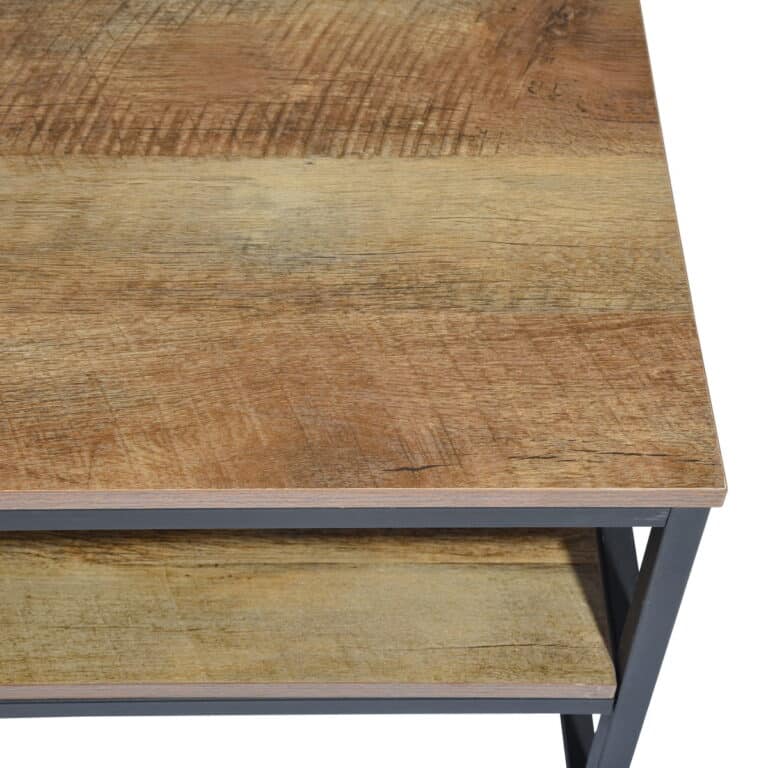 שולחן סלון מלבני מעץ ומתכת - שולחנות לסלון